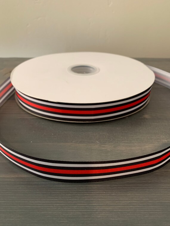 Thin Red Line Ribbon 7/8 Grosgrain Ribbon Firefighter | Etsy