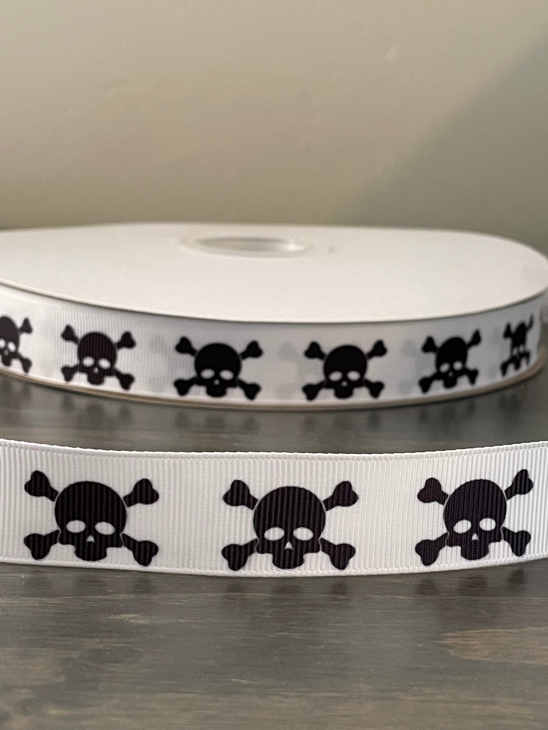 Skull and Crossbones Ribbon, 7/8” Grosgrain Ribbon, School Mascot ...