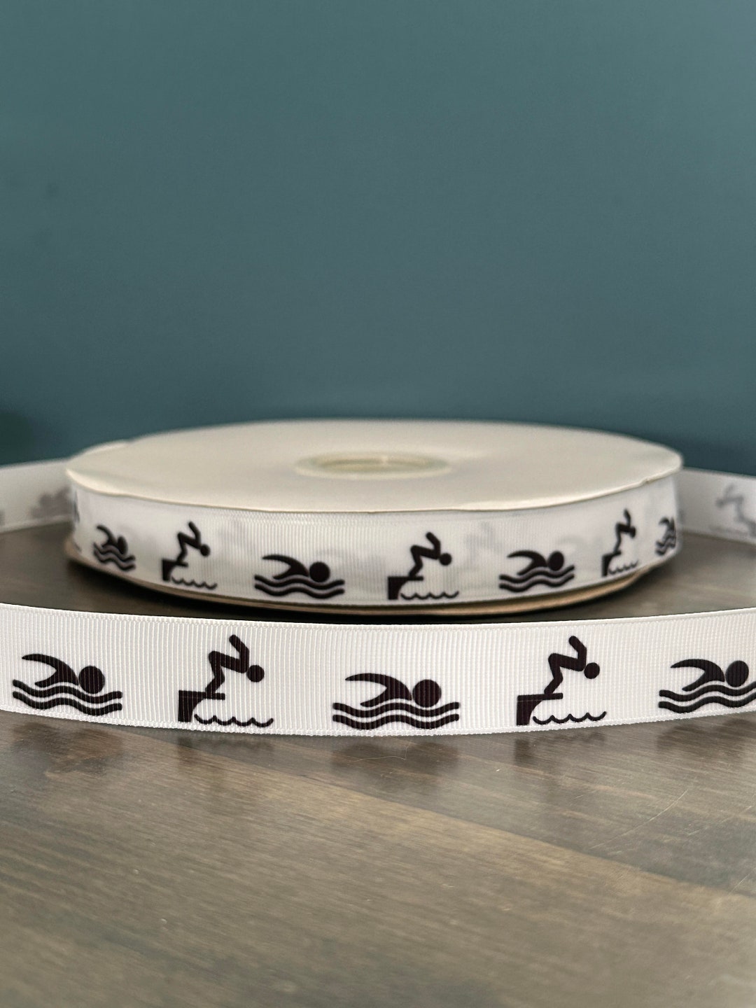 Swim and Dive Ribbon, 7/8" Grosgrain Ribbon, Gift for Swimmer, Swimming ...
