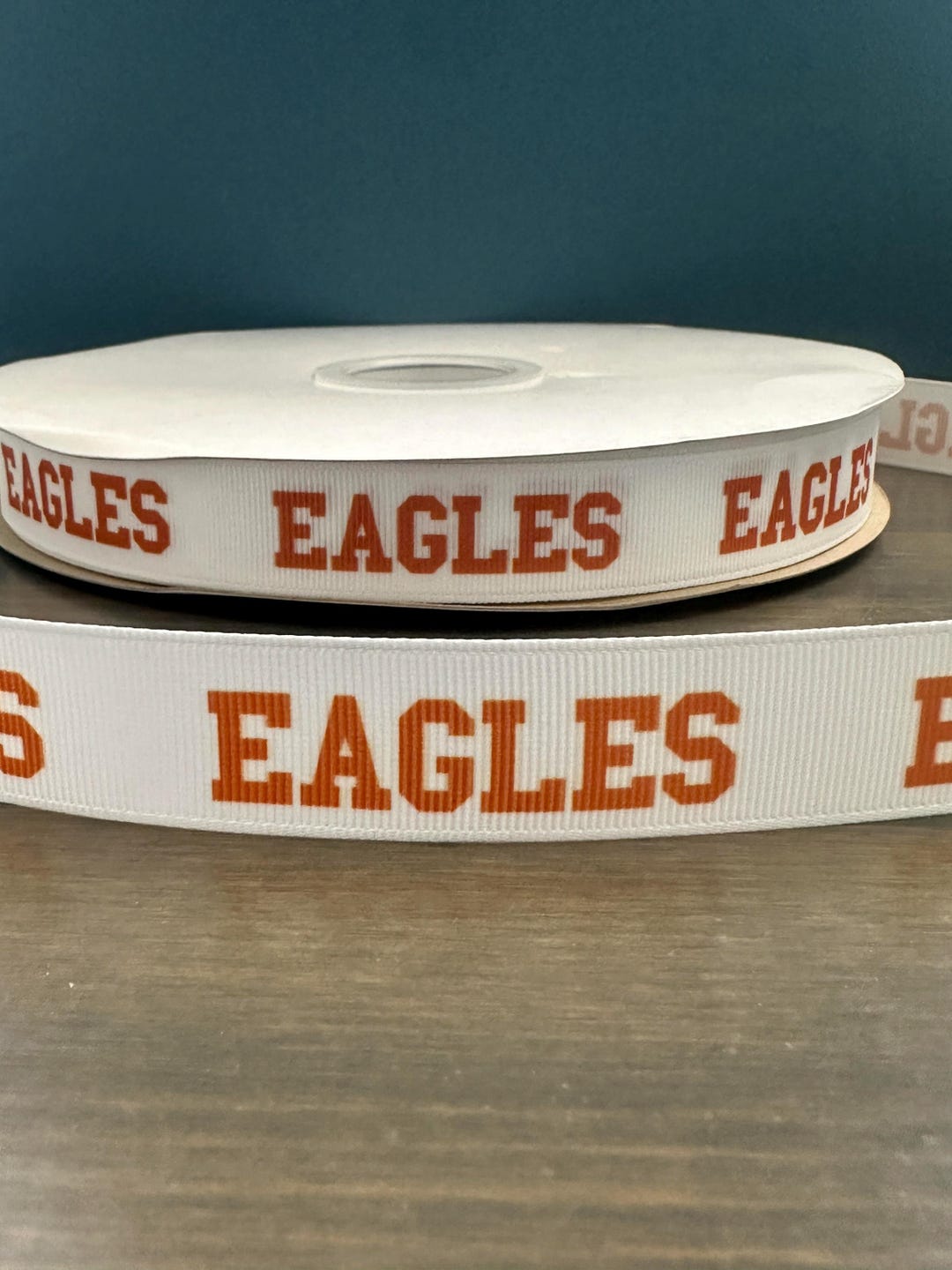 EAGLES Ribbon, Eagles 7/8" Grosgrain Ribbon in White and Burnt Orange ...