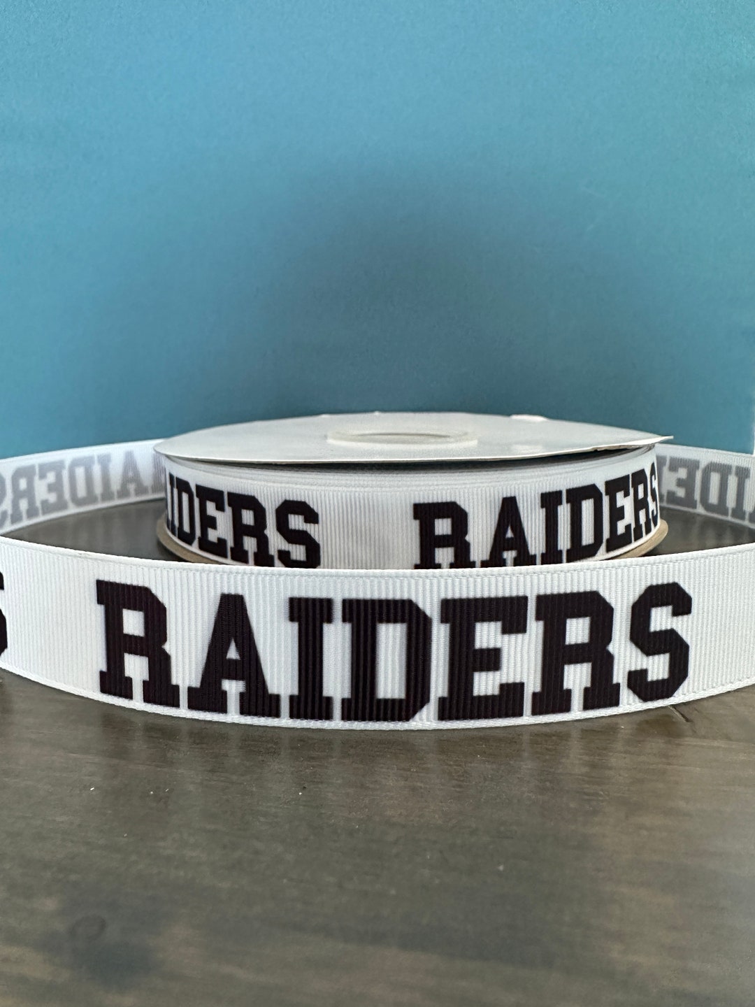 RAIDERS Ribbon, 7/8" Grosgrain Ribbon in Black and White, 7/8" Raiders ...