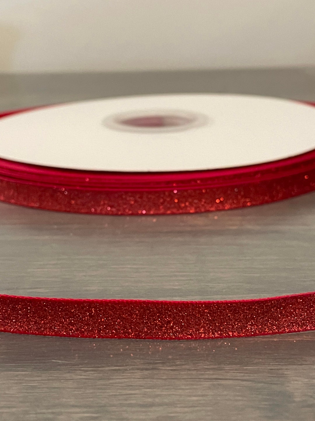 Red Glitter Ribbon, 3/8" Red Glitter Ribbon - Etsy