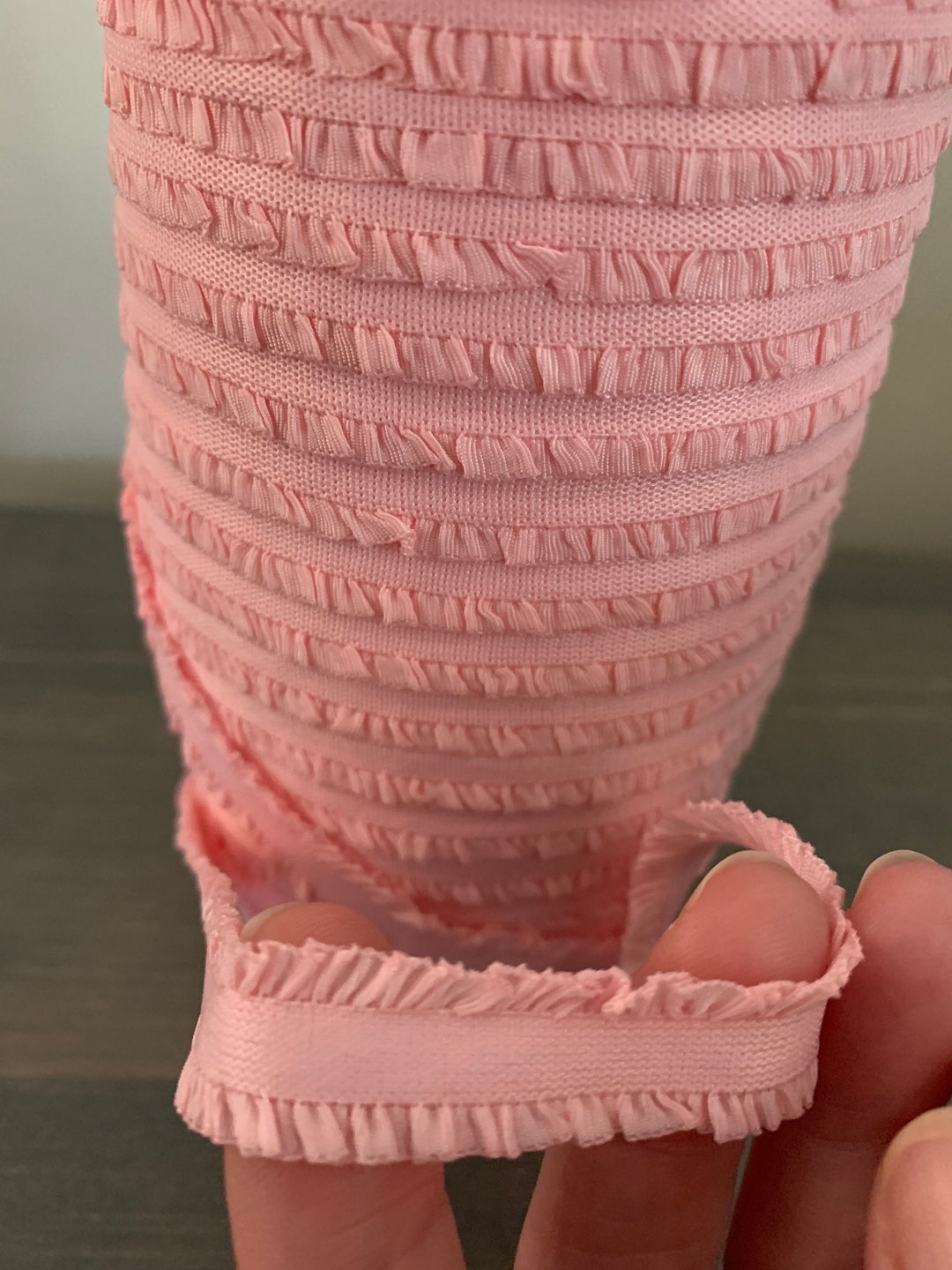 Elastic, 5/8" Elastic, Pink Ruffle Elastic - Etsy