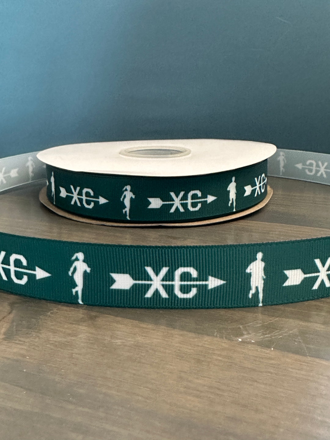 XC Boy and Girl Ribbon - Cross Country Ribbon in Hunter Green and White ...