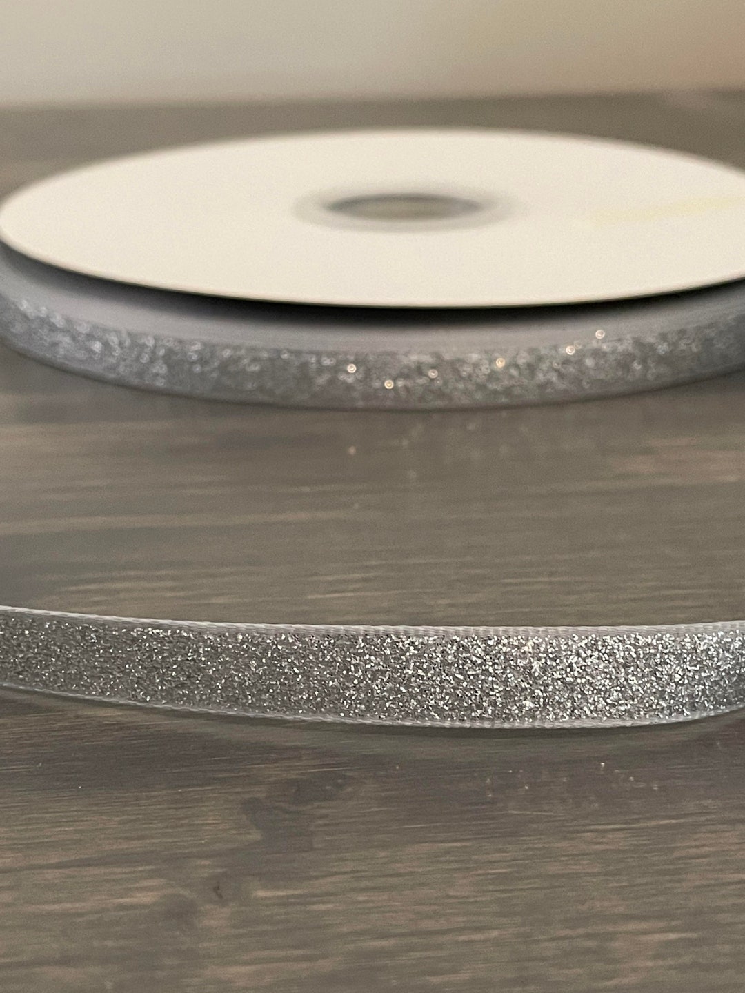 Silver Glitter Ribbon, 3/8" Silver Glitter Ribbon - Etsy