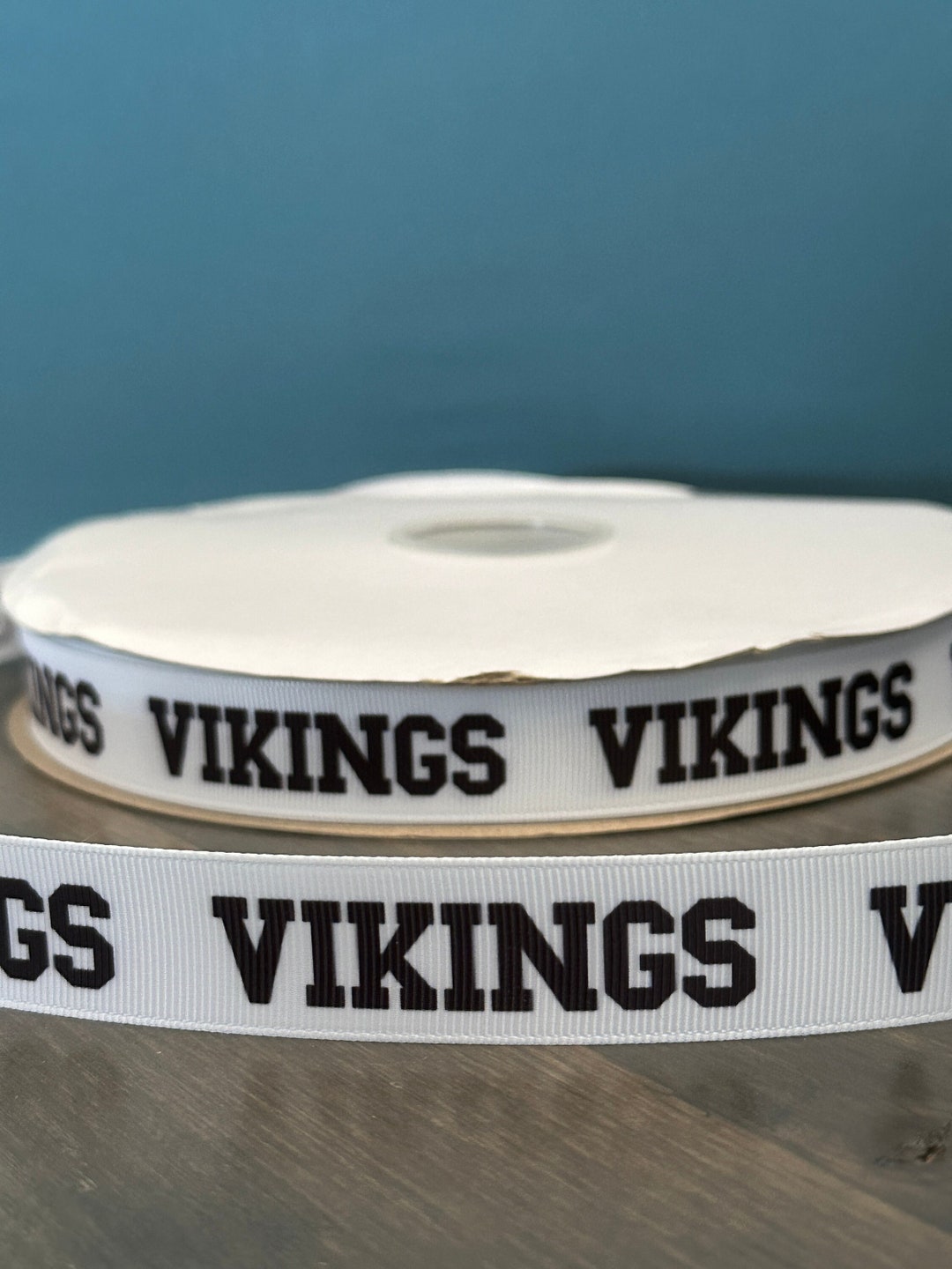 VIKINGS Ribbon, 7/8" Grosgrain Ribbon in Black and White, 7/8" Vikings ...