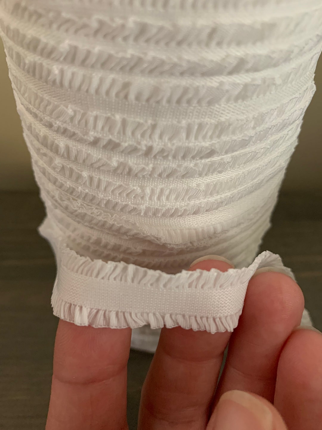 Ruffle Elastic, 5/8" Elastic, White Ruffle Elastic - Etsy