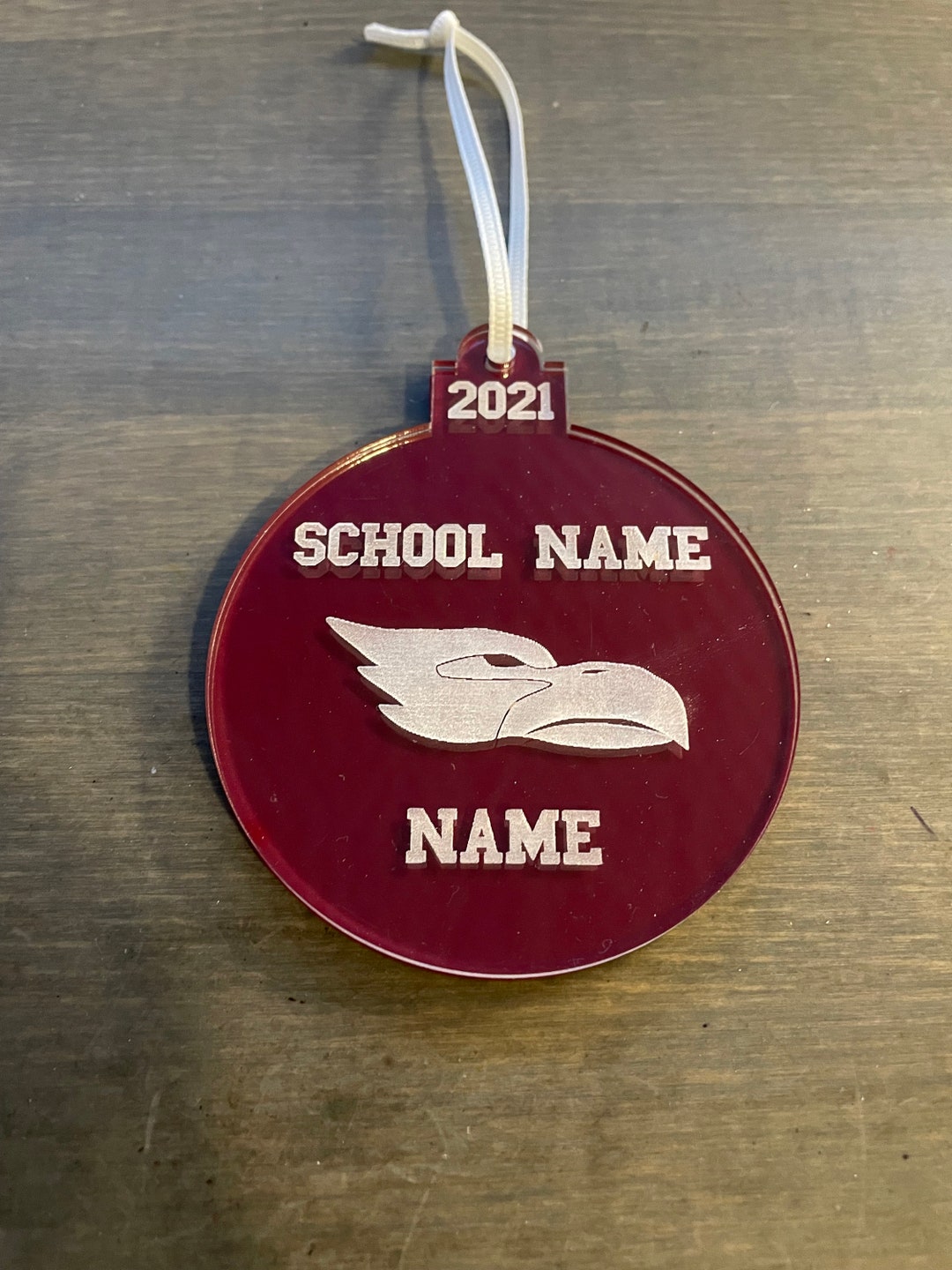 Hawk Ornament, Hawk School Mascot Ornament, School Ornament With Hawk ...