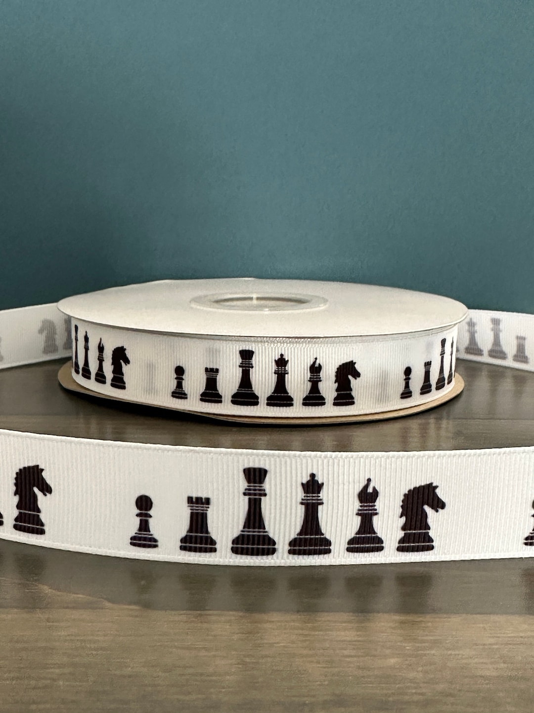 Chess Ribbon, 7/8" Grosgrain Ribbon, Chess Pieces Ribbon - Etsy