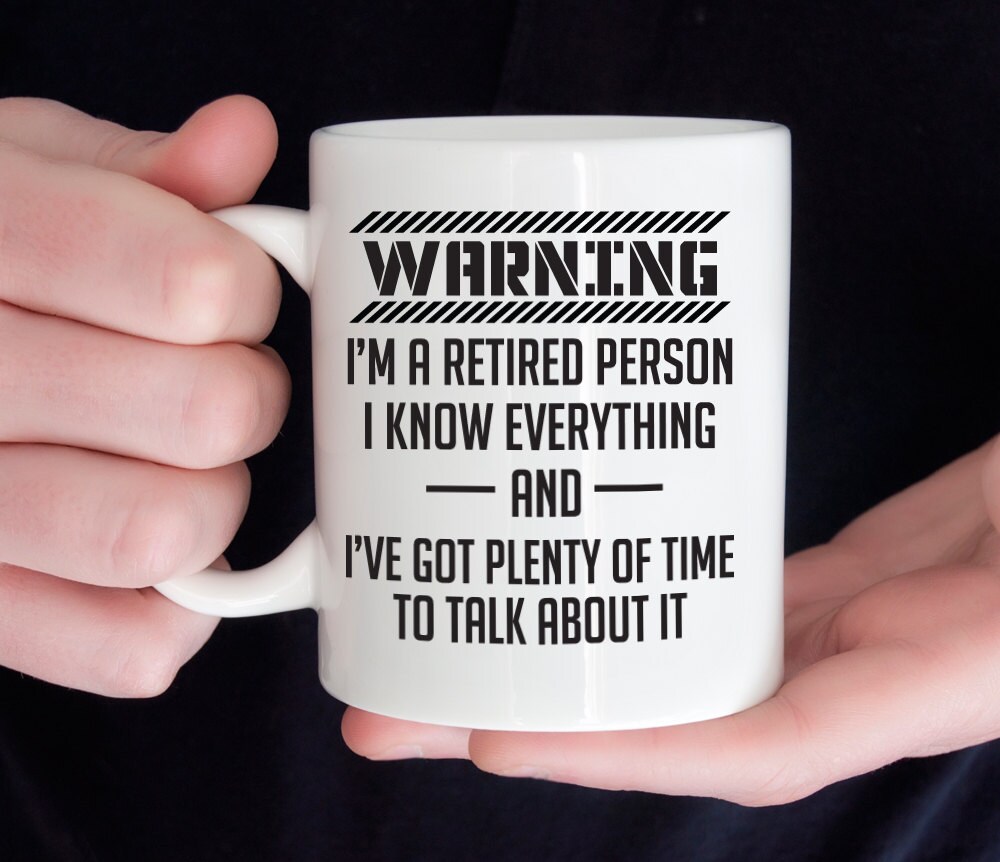 Warning I'm a retired person retirement mug gift for men | Etsy