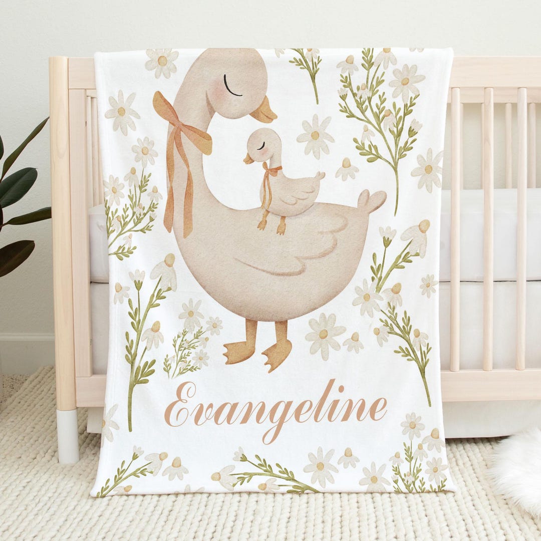 Custom Little Goose Baby Blanket - Personalized Name Blanket for Unisex ...