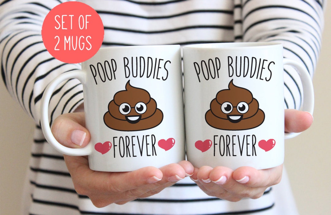 Poop Buddies Best Friends Forever Mugs, Poop Emoji, Funny Friend Gift ...