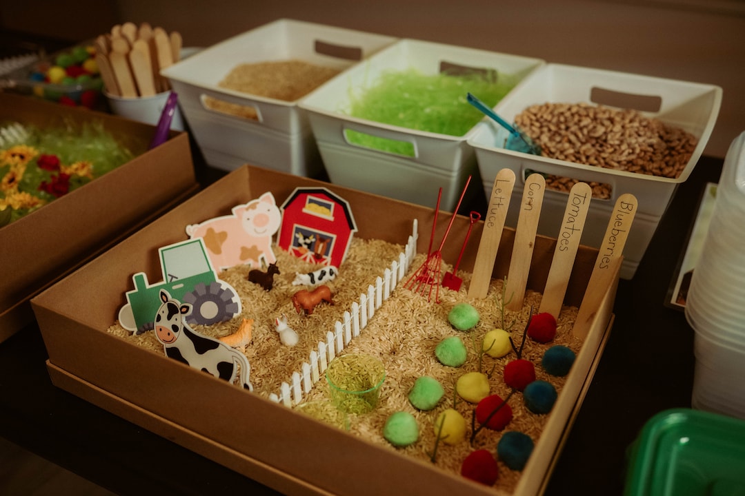 Farm Animal Sensory Bin | Sensory Kit Filler | Montessori Play ...