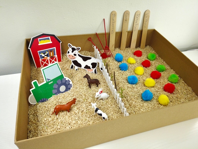 Farm Animal Sensory Bin | Sensory Kit Filler | Montessori Play ...