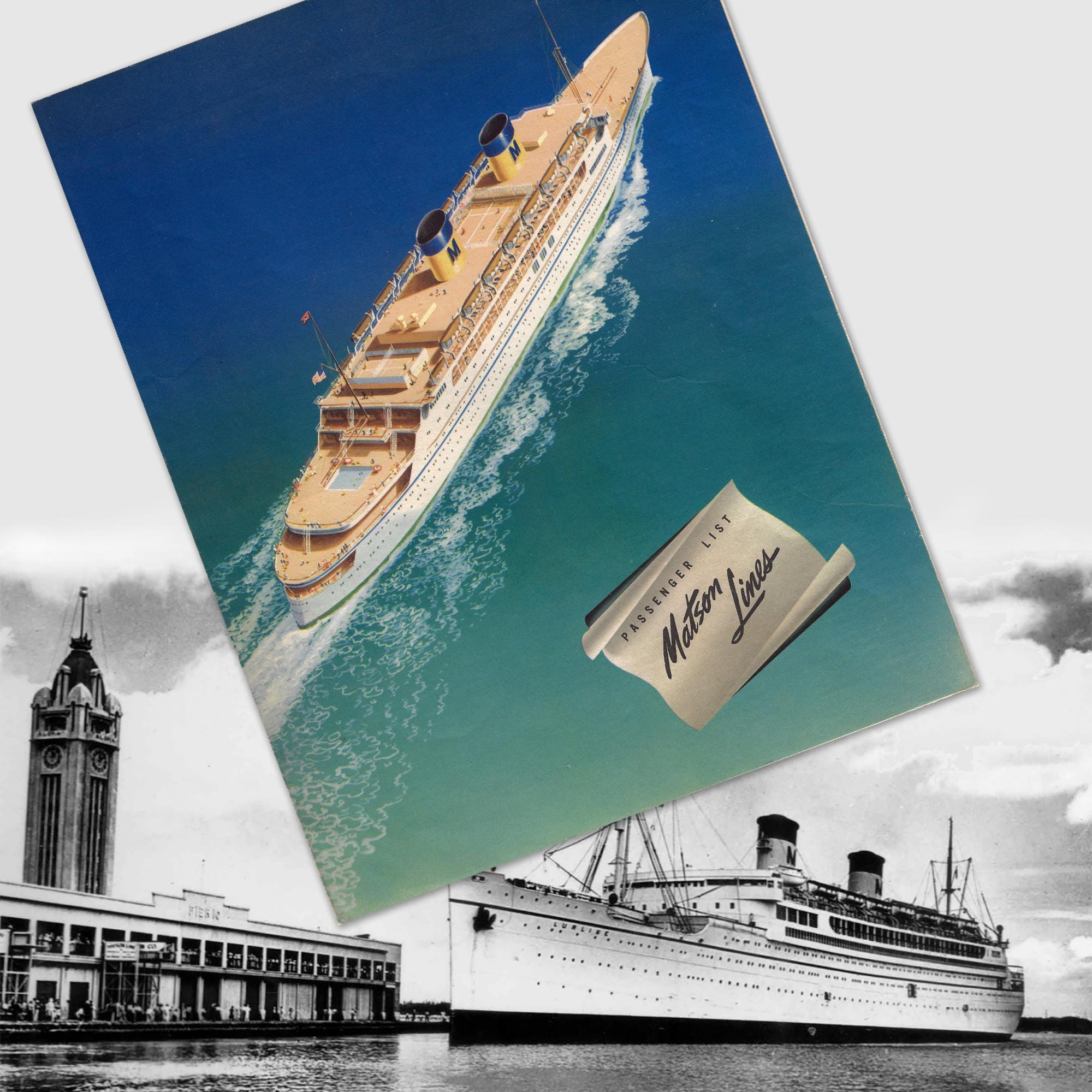 SS Lurline, Matson Lines, Cruise Ship Ephemera, Passenger List, Office ...