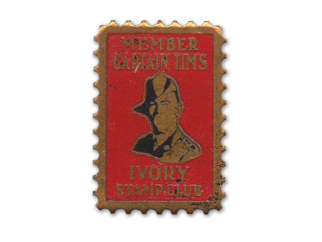 Captain Tim's Stamp Club, Vintage Advertising Pin, Advertising Premium ...