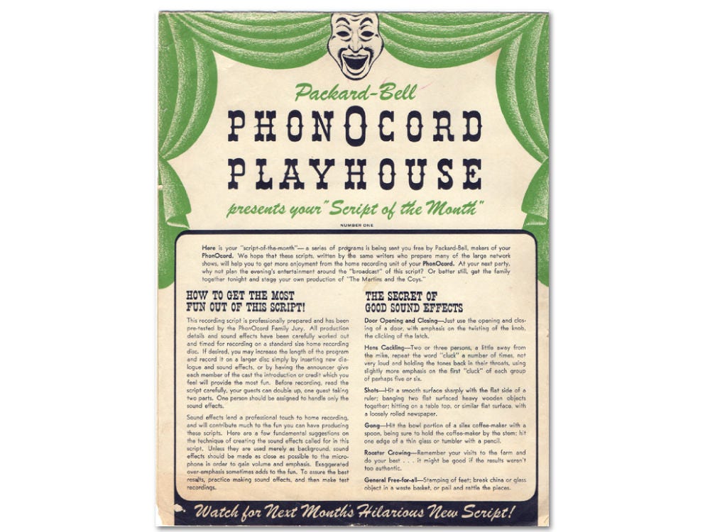 Vintage Radio Script, Home Recording, Packard-bell, Vintage Advertising ...