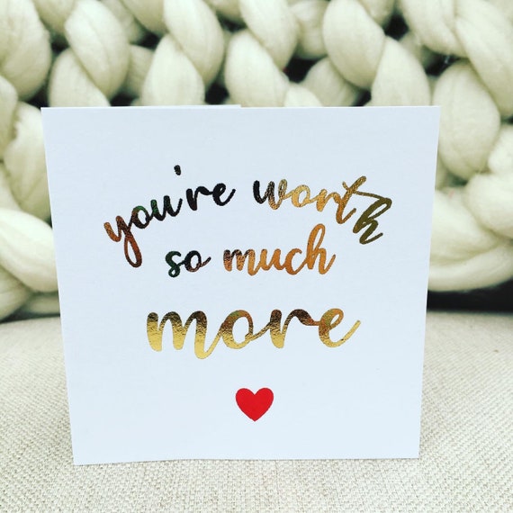 Youre worth so much more card | Etsy