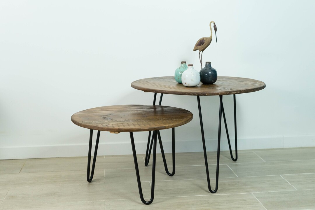 Round Trundle Tables Made of Recycled Wood - Etsy