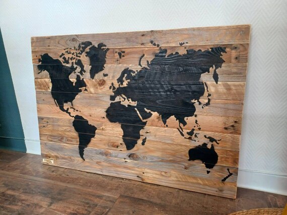 World Frame Made of Recycled Wood - Etsy