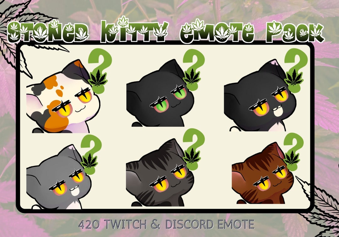 Stoned Confused Kitty Emote - Etsy