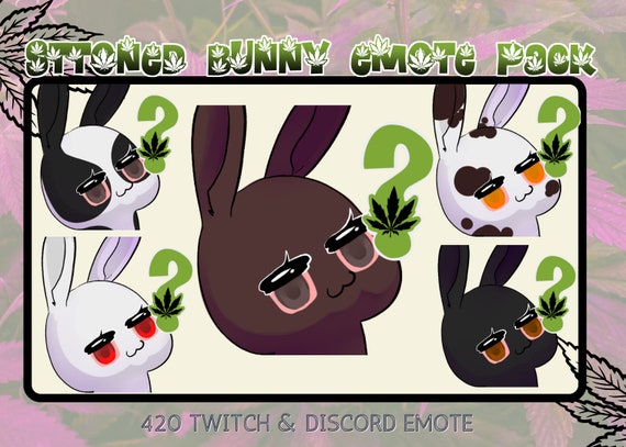 Stoned Confused Bunny Emote - Etsy
