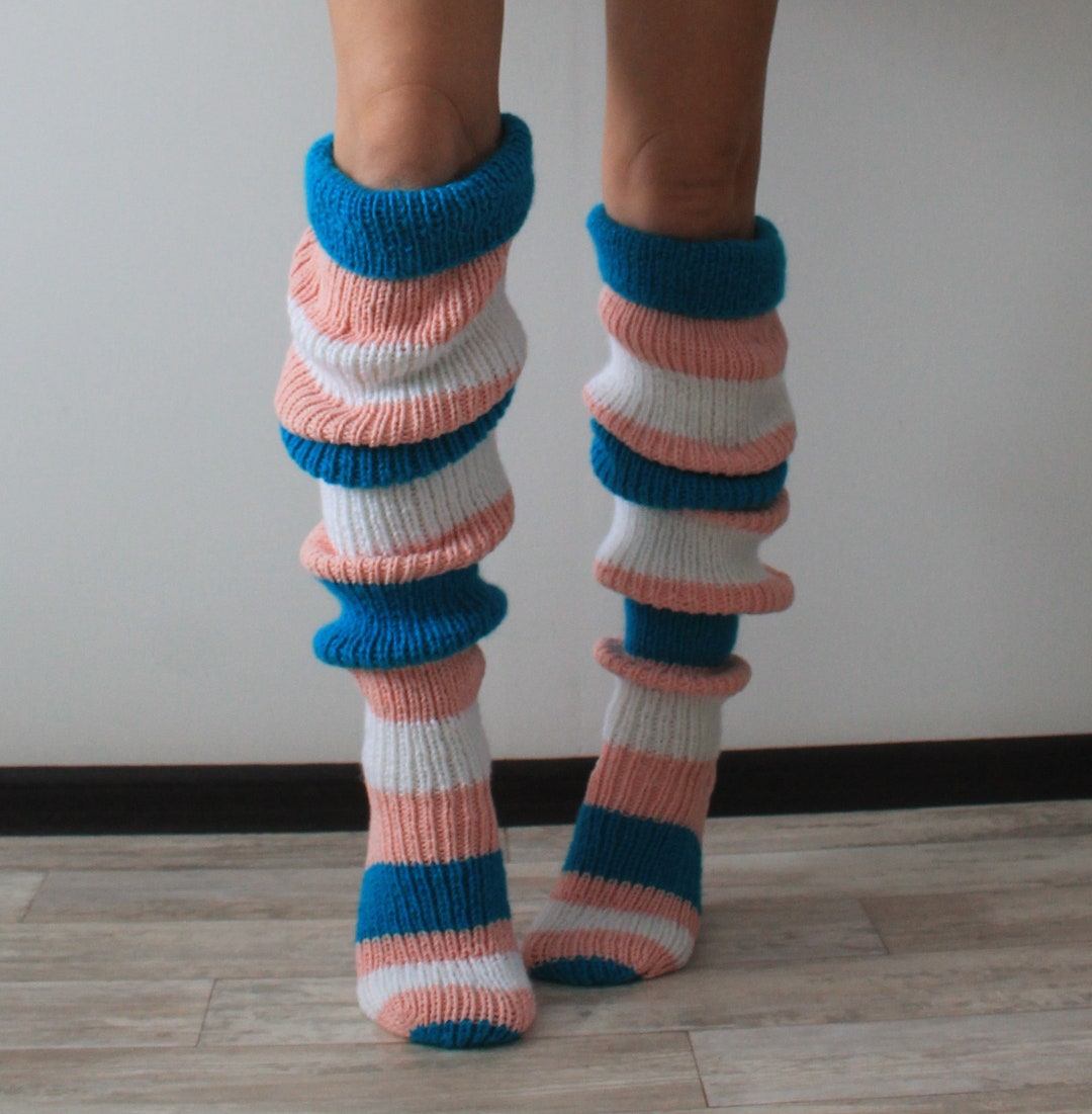 Knee High Socks Thigh High Socks Hand Knit Socks - Etsy
