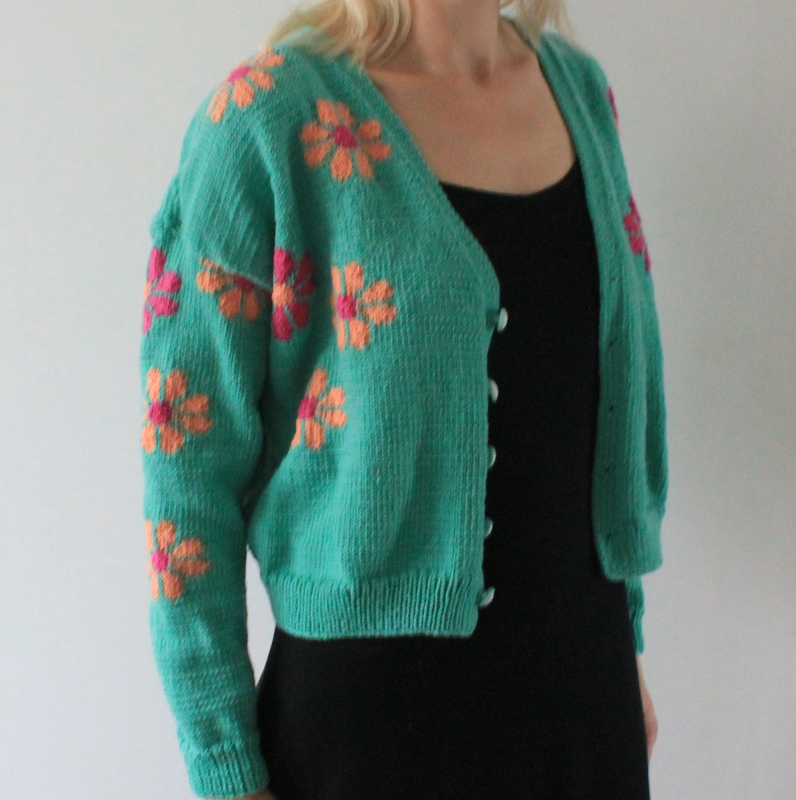 Daisy cardigan Cropped cardigan Cottagecore clothing | Etsy
