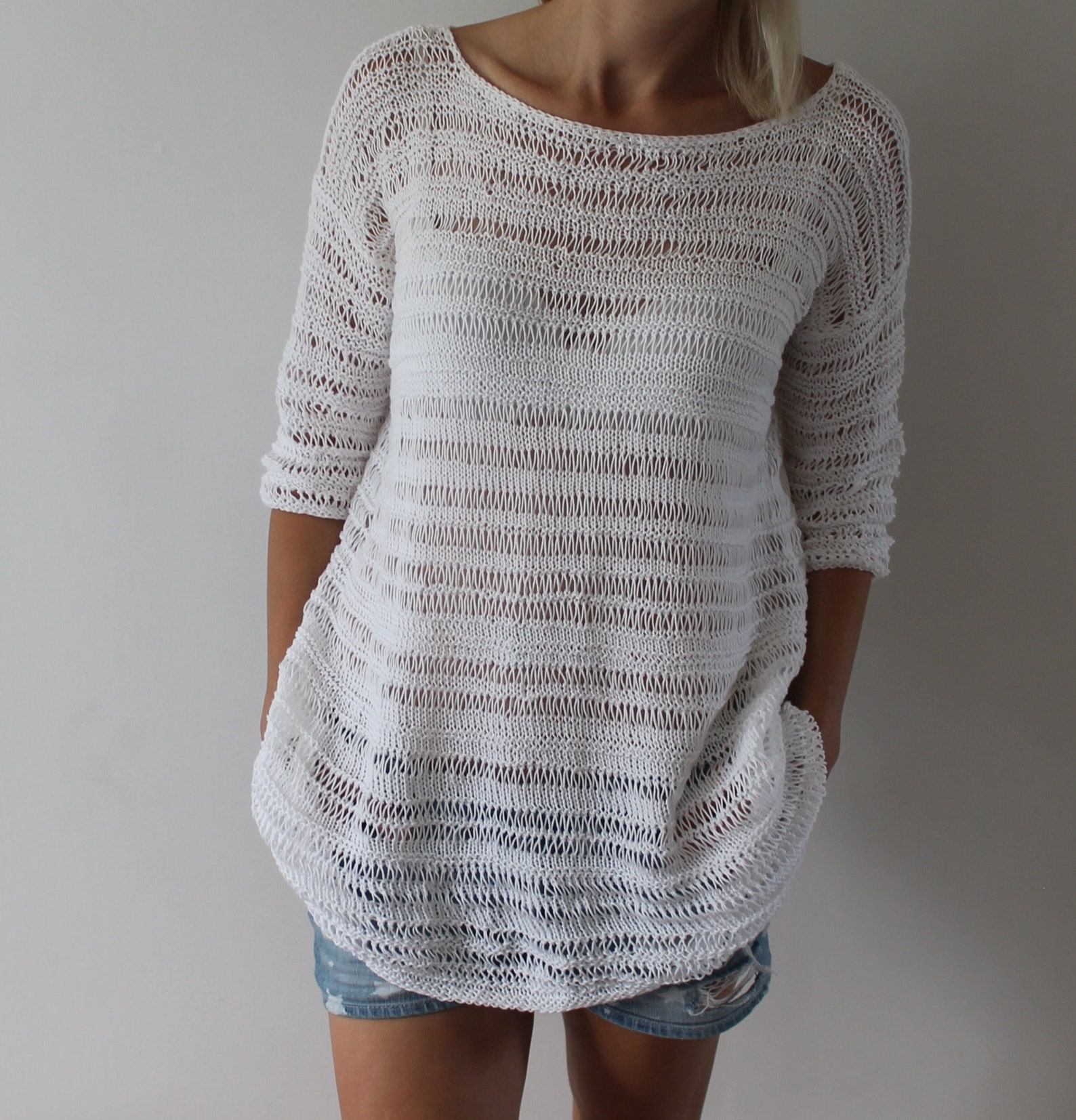 Loose Knit Sweater See Through Top Oversized Sweater for Women | Etsy