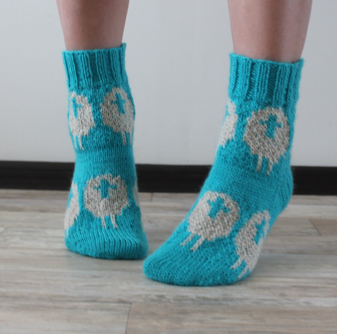 Sheep socks Woolen socks Hand knit socks | Etsy