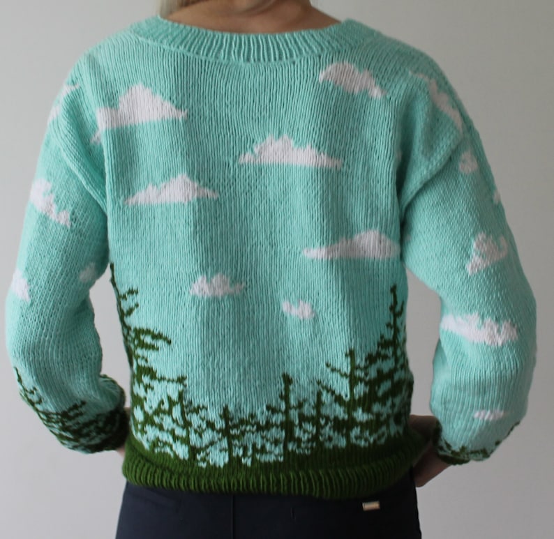 Clouds sweater Cottagecore sweater Nature sweater for women | Etsy