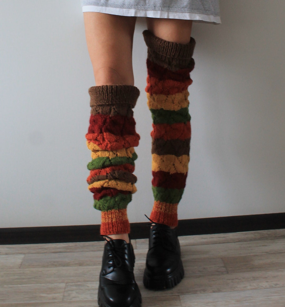 Long Leg Warmers Thigh High Leg Warmers Hand Knit Leg Warmers Alpaca ...