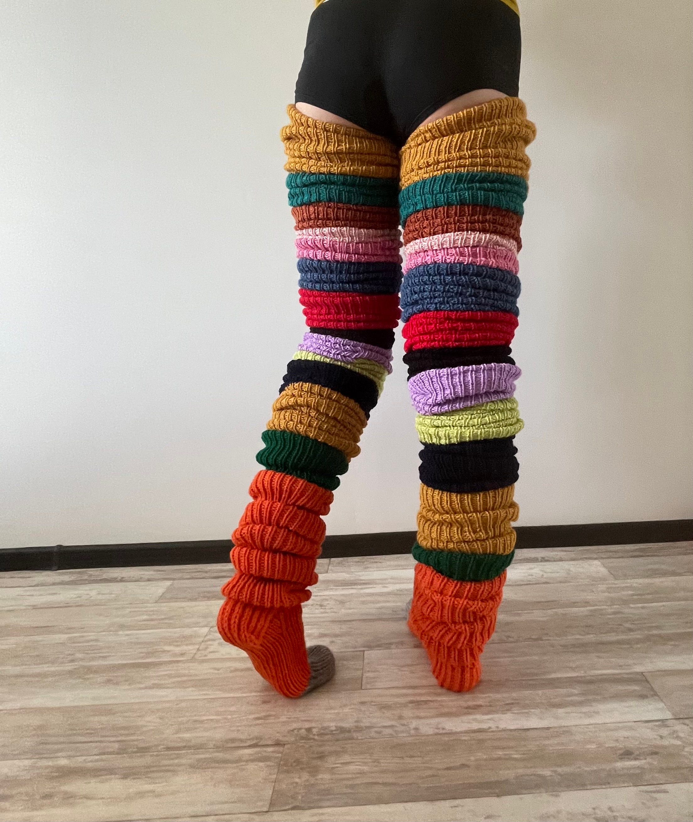 Thigh High Socks Hand Knit Extra Long Socks Handmade Chunky Slouch ...