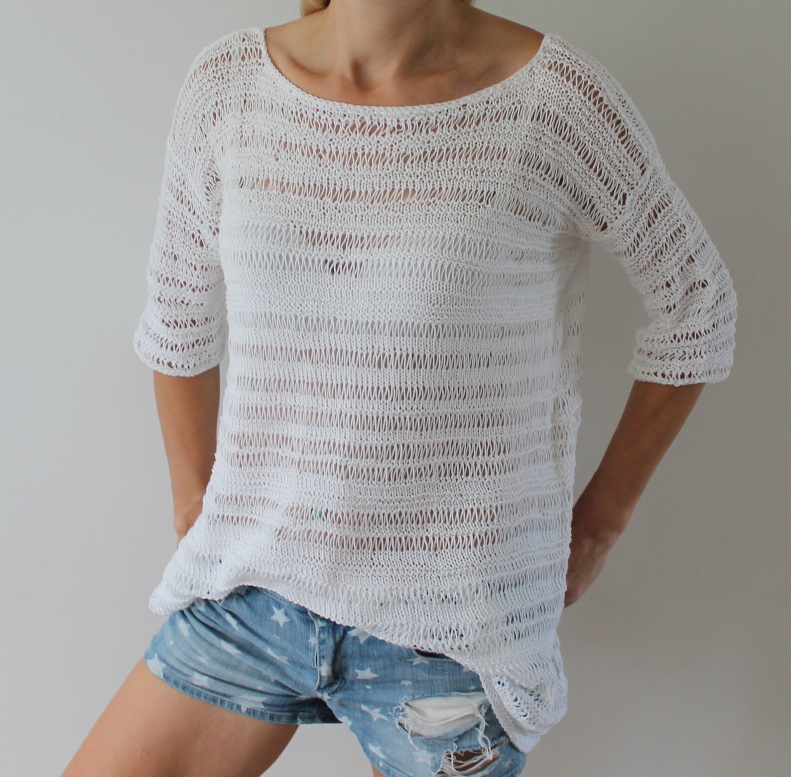 Loose Knit Sweater See Through Top Oversized Sweater for Women | Etsy