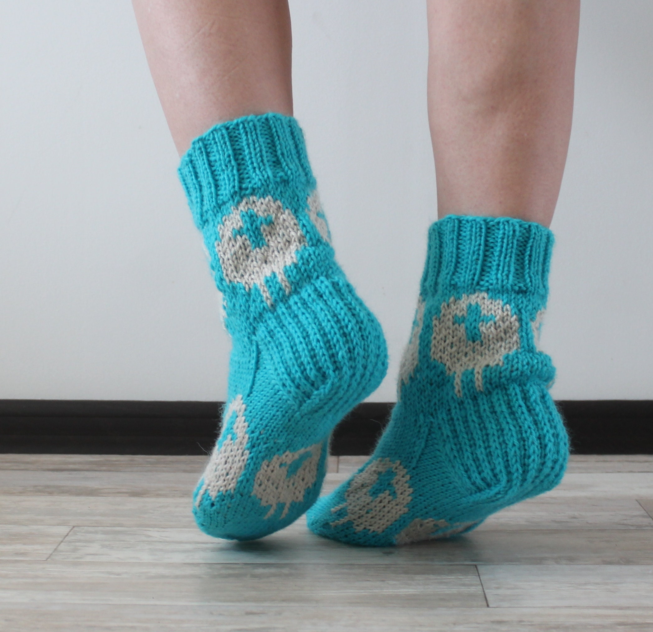 Sheep Socks Woolen Socks Hand Knit Socks | Etsy