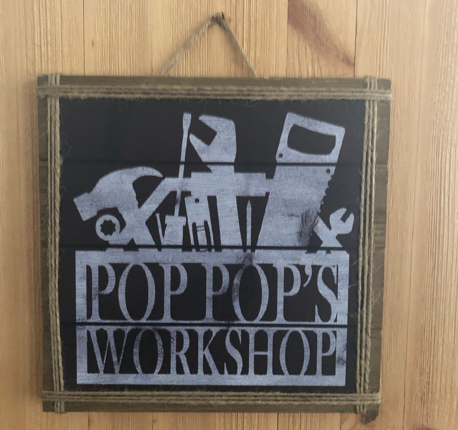 Pop Pop's Garage Pop Pop's Workshop Sign Wooden | Etsy
