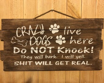 Dogs live here sign | Etsy