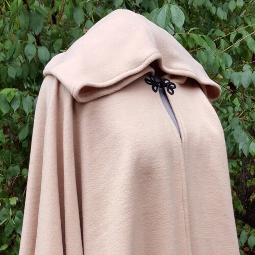 Short Fleece Cloak Camel Tan Full Circle Cloak Cape With Hood | Etsy