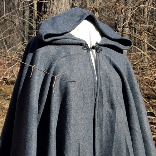 Short Fleece Cloak Blue Full Circle Cloak Cape With Hood | Etsy