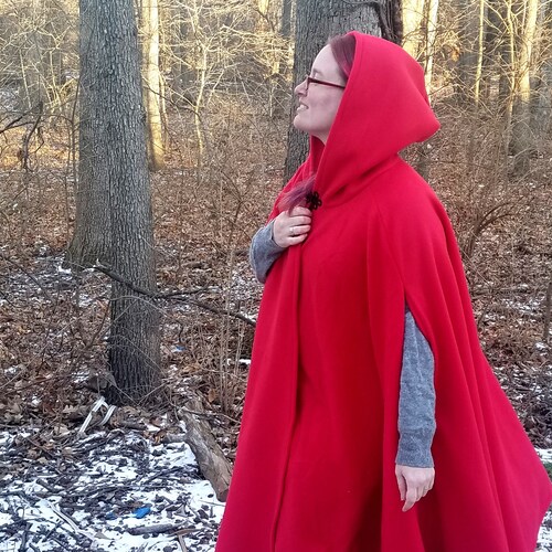 Short Fleece Cloak Blue Full Circle Cloak Cape With Hood - Etsy