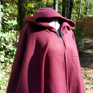 Short Fleece Cloak, Burgundy Wine Full Circle Cloak Cape With Hood - Etsy