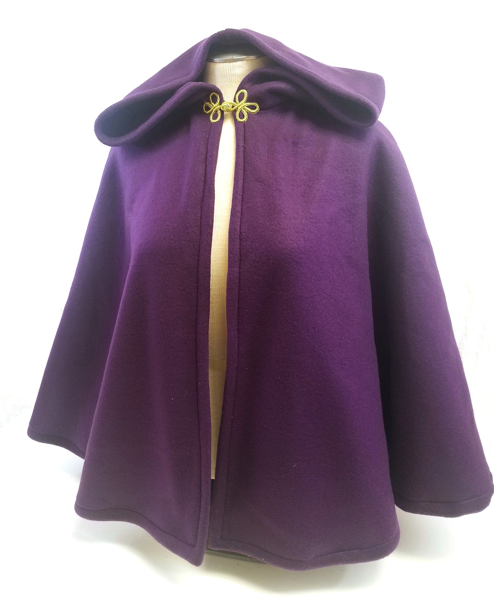 Purple Cloak Short Full Circle Fleece Cloak With Hood Royal - Etsy