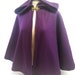 Purple Cloak, Short Full Circle Fleece Cloak With Hood, Royal Purple ...