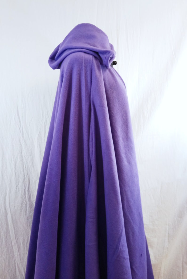 Purple Long Winter Cloak Full Circle Fleece Medieval - Etsy
