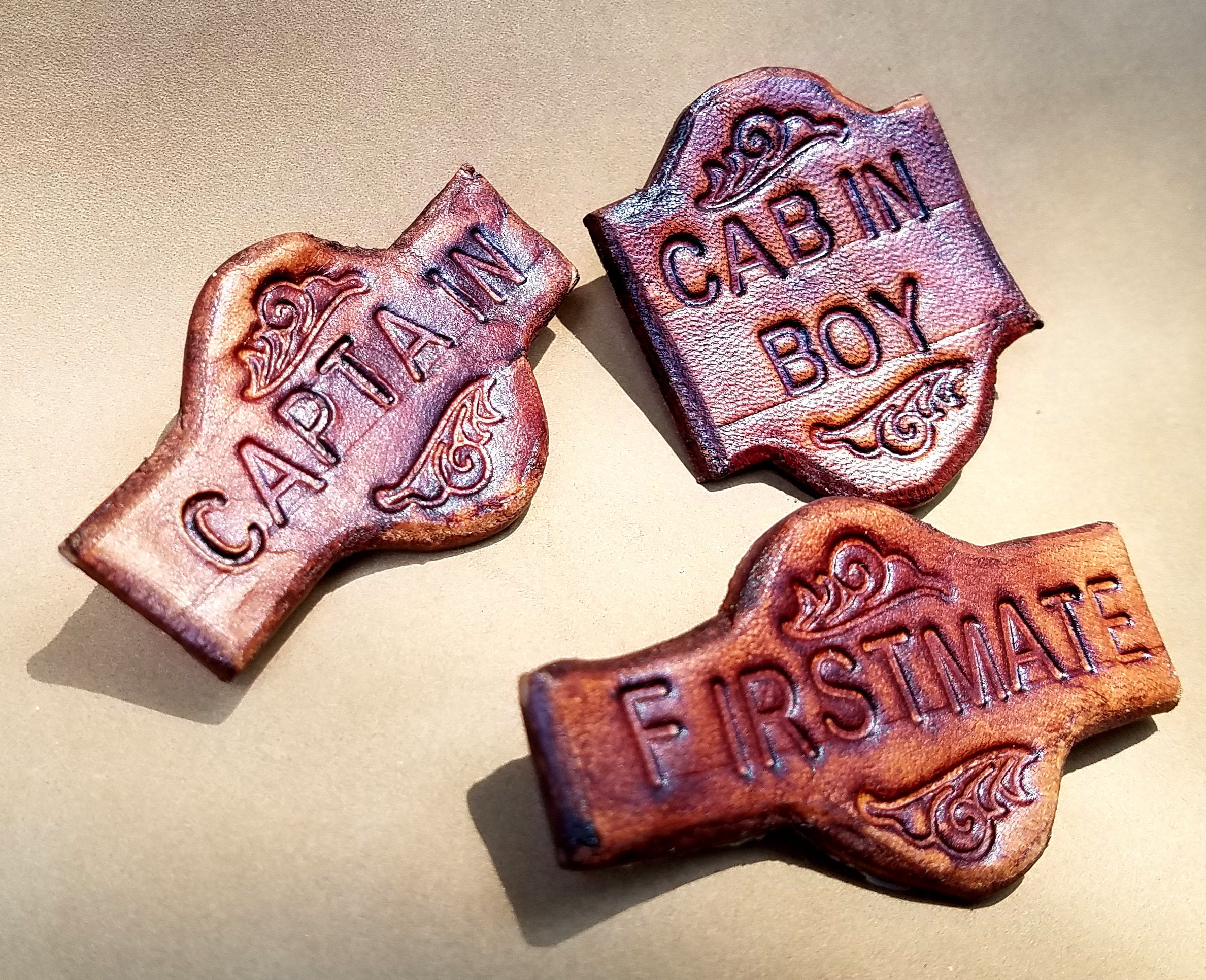 Pirate Pin Captain Pin Firstmate Pin Leather Word Pin - Etsy