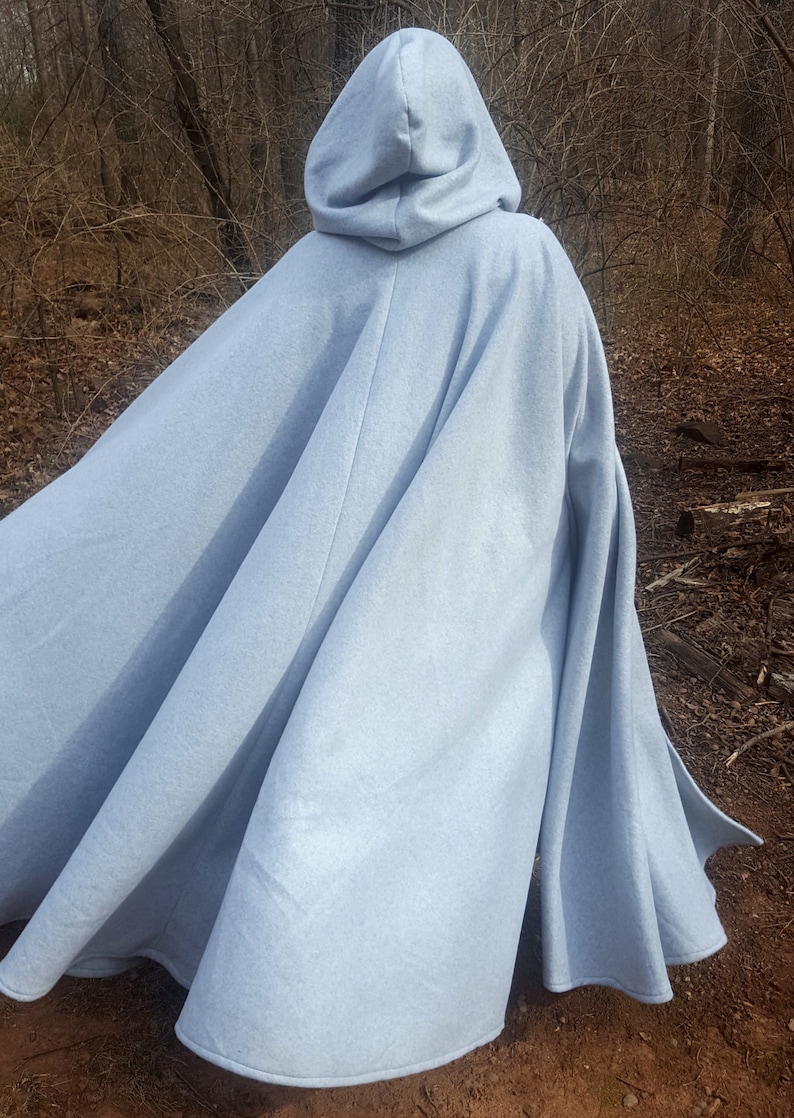 Light Grey Long Cloak Full Circle Fleece Medieval | Etsy
