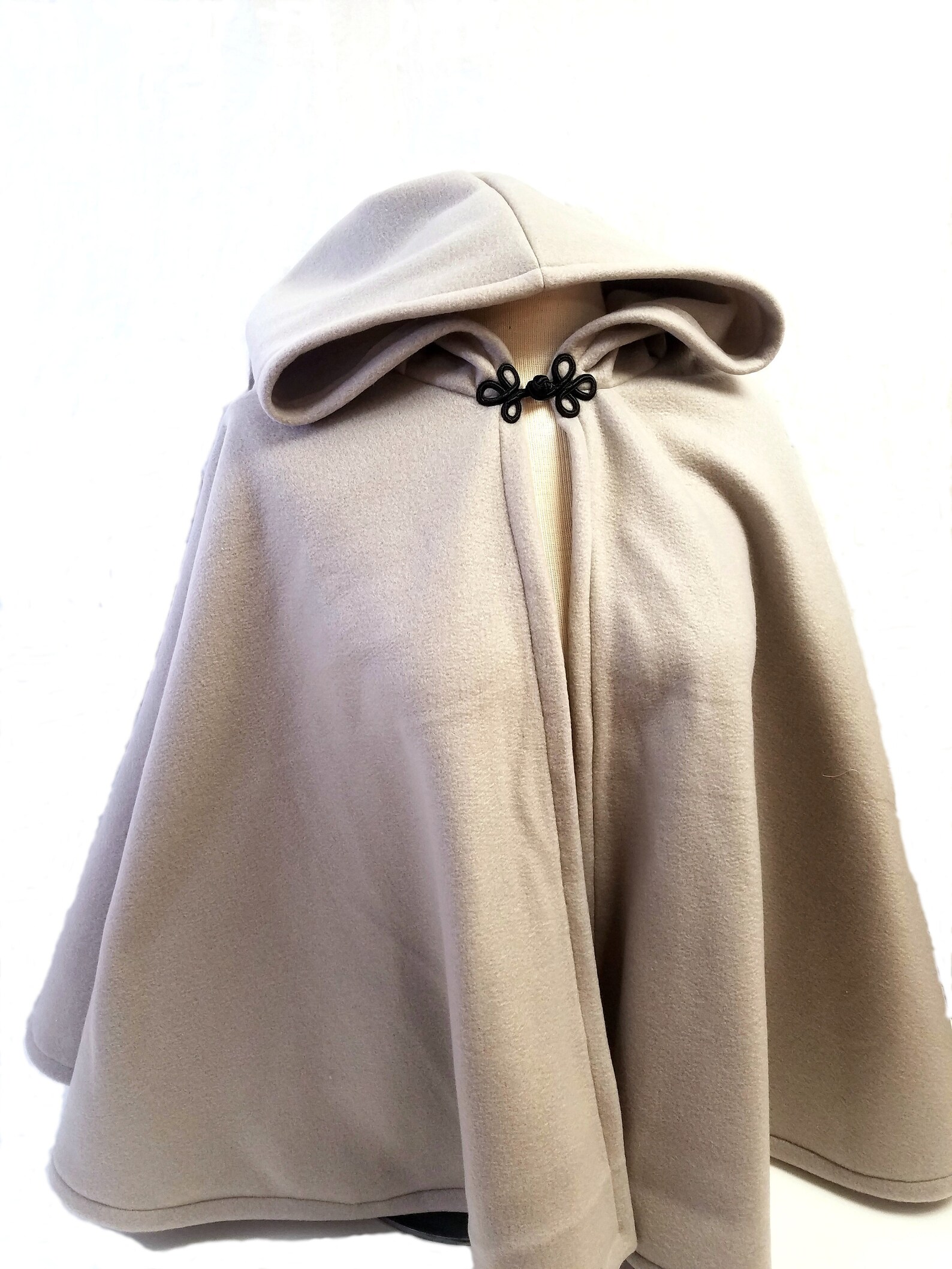 Short Fleece Cloak Medium Grey Full Circle Cloak Cape With | Etsy