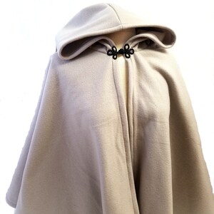 Short Fleece Cloak, Medium Grey Full Circle Cloak Cape With Hood, Fall ...