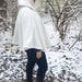 Short White Fleece Cloak, Cream White Full Circle Cloak Cape With Hood ...