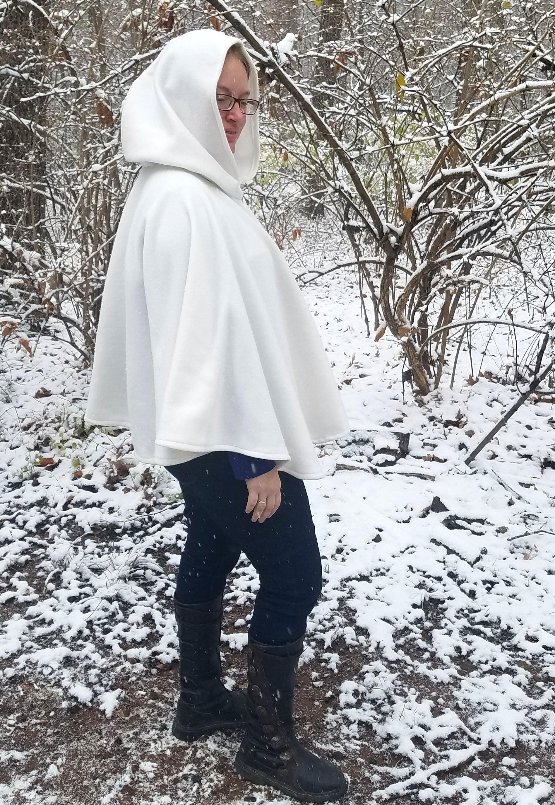 Short White Fleece Cloak Cream White Full Circle Cloak Cape - Etsy